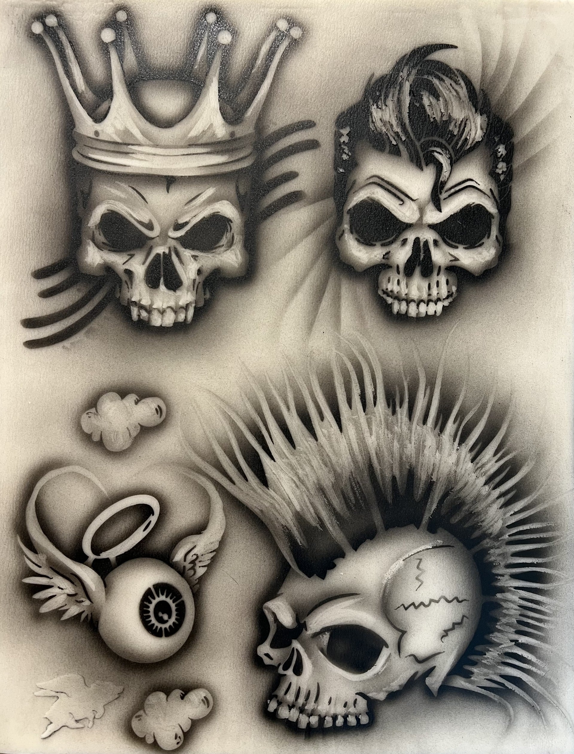 Skullz Stencil Packs – BioArt Airbrush Body Art Stencils